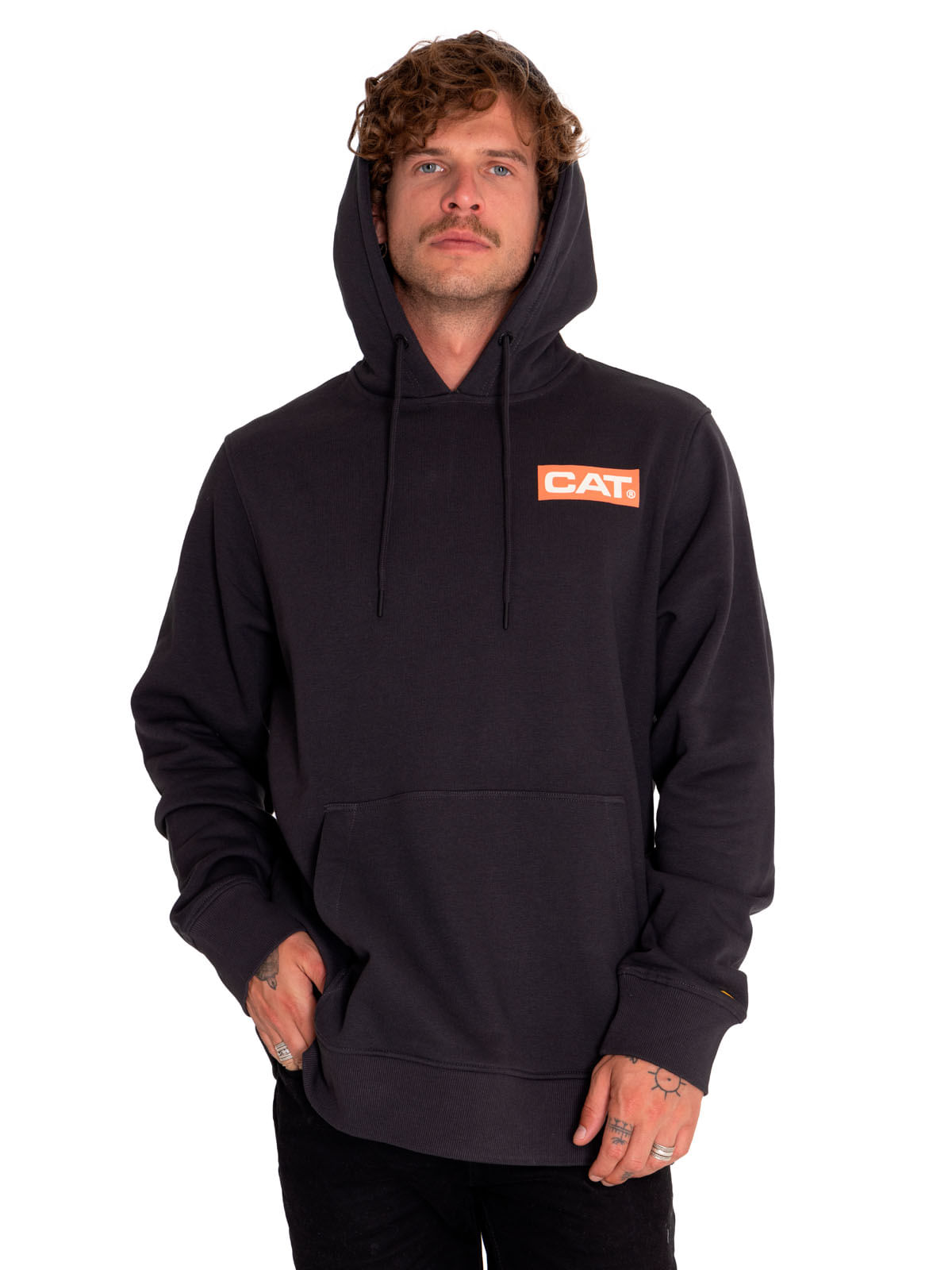 Poleron Casual Hombre Graphic Pullover Hoodie Negro Cat-Cat Chile ...