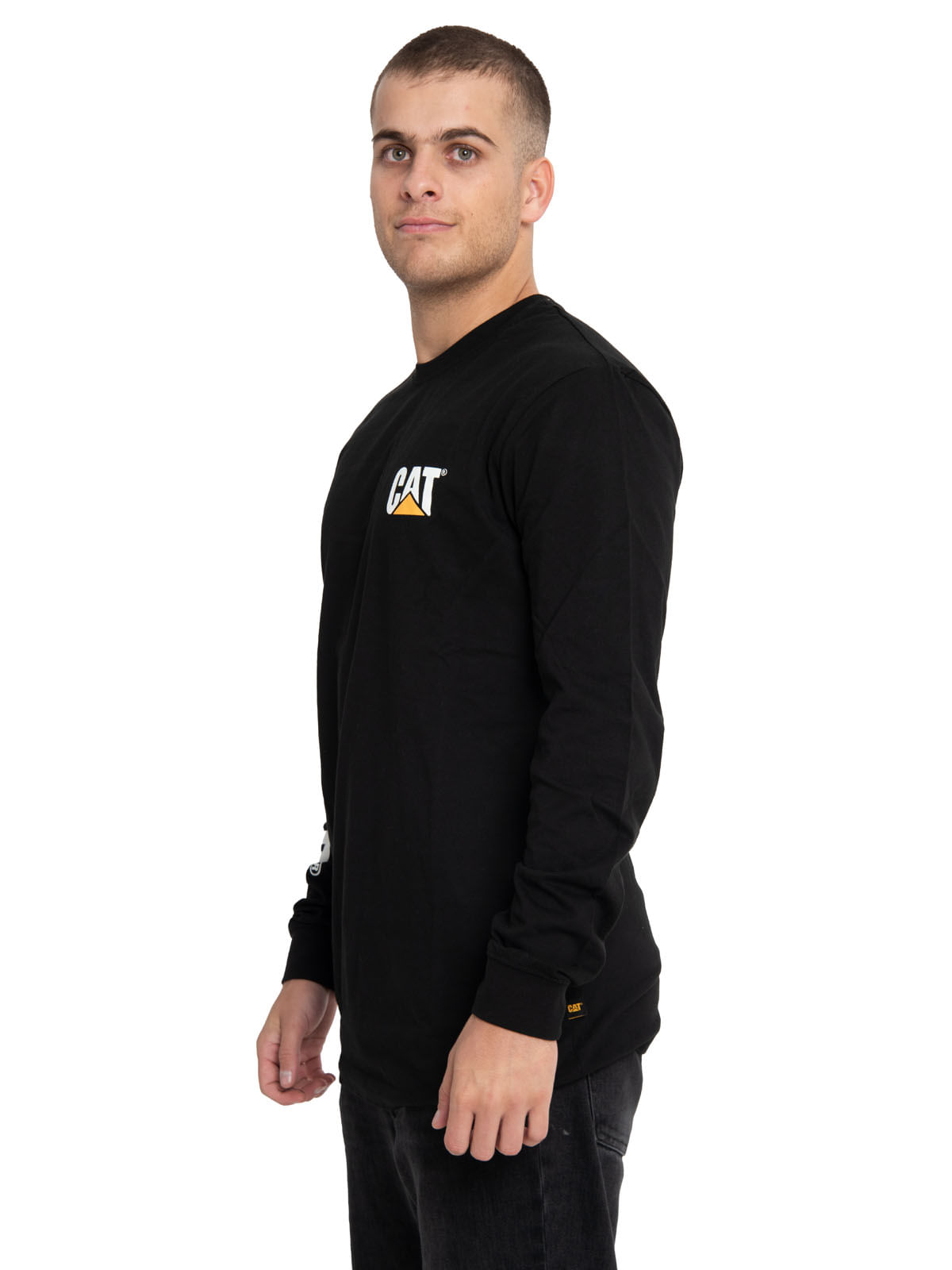 Polera Manga Larga Casual Hombre Trademark L/S Banner Tee Negro Cat-Cat ...
