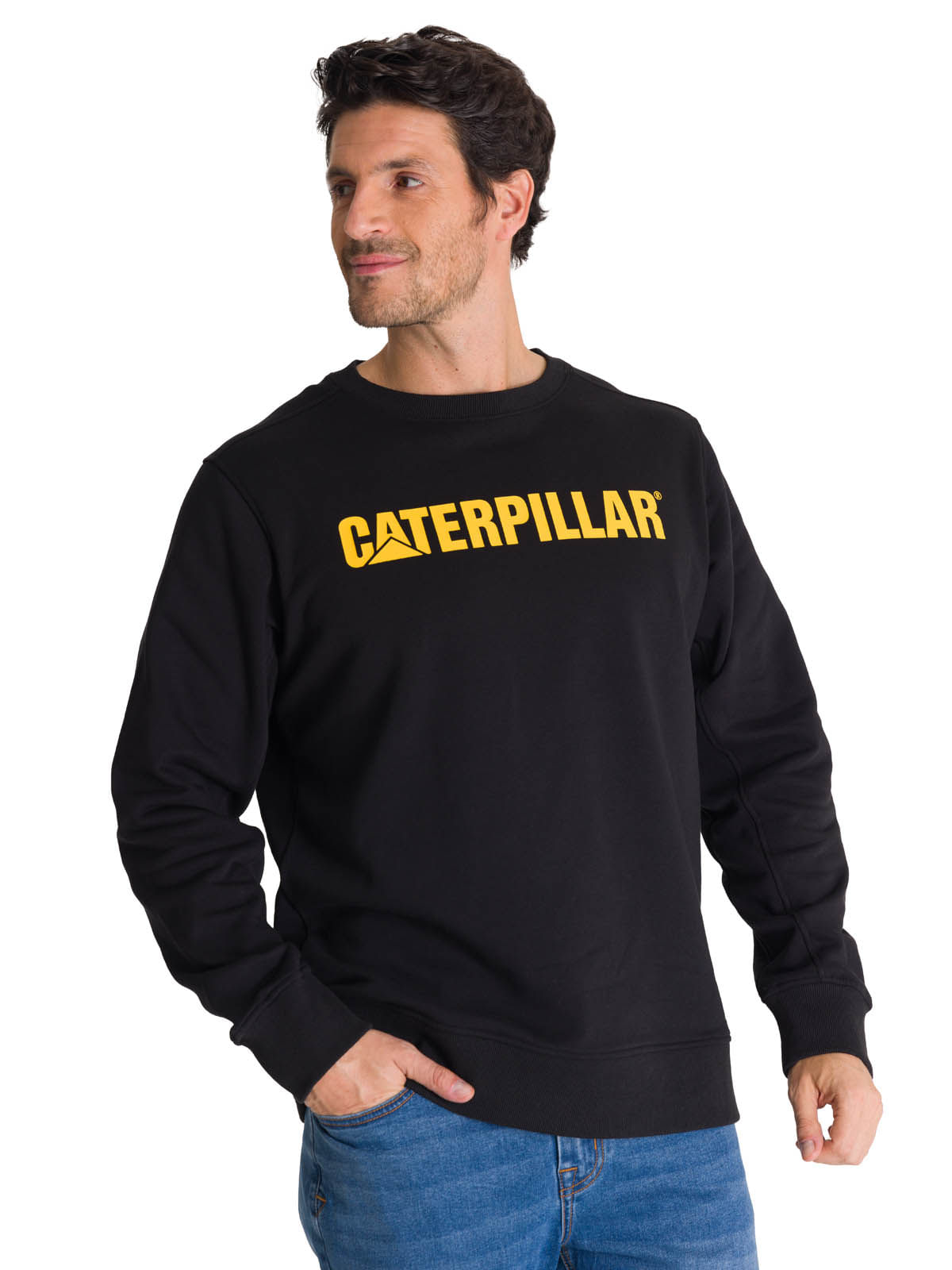 Caterpillar - Polerón Crewneck Hombre Logo Caterpillar Azul CAT | Ofertitas